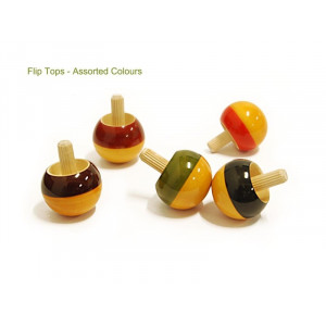 Wooden Flip Tops| Spinning Tops for Preschoolers|Plastic Free Toys|Ecohoy